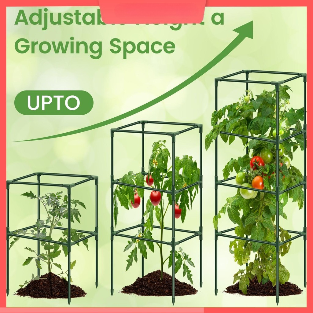 Garden Tomato Support Frame, Modular Vegetable Cage Frame, Plastic ...