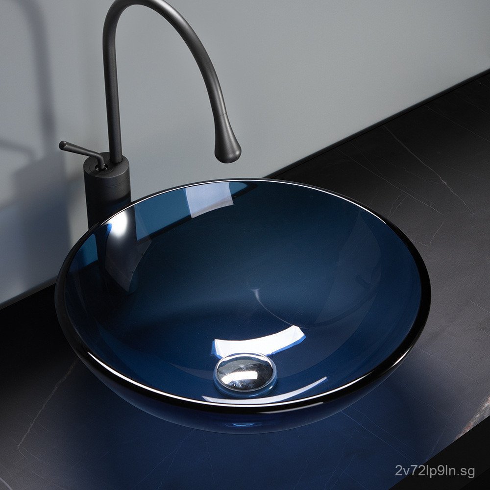 Bathroom Tempered Glass Wash Basin Bathroom Wash Basin Round Origin ...