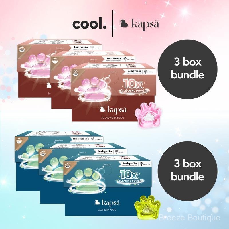 Kapsa Laundry Pods 3-Box Bundle - 90 Capsules | 10-in-1 Detergent With ...