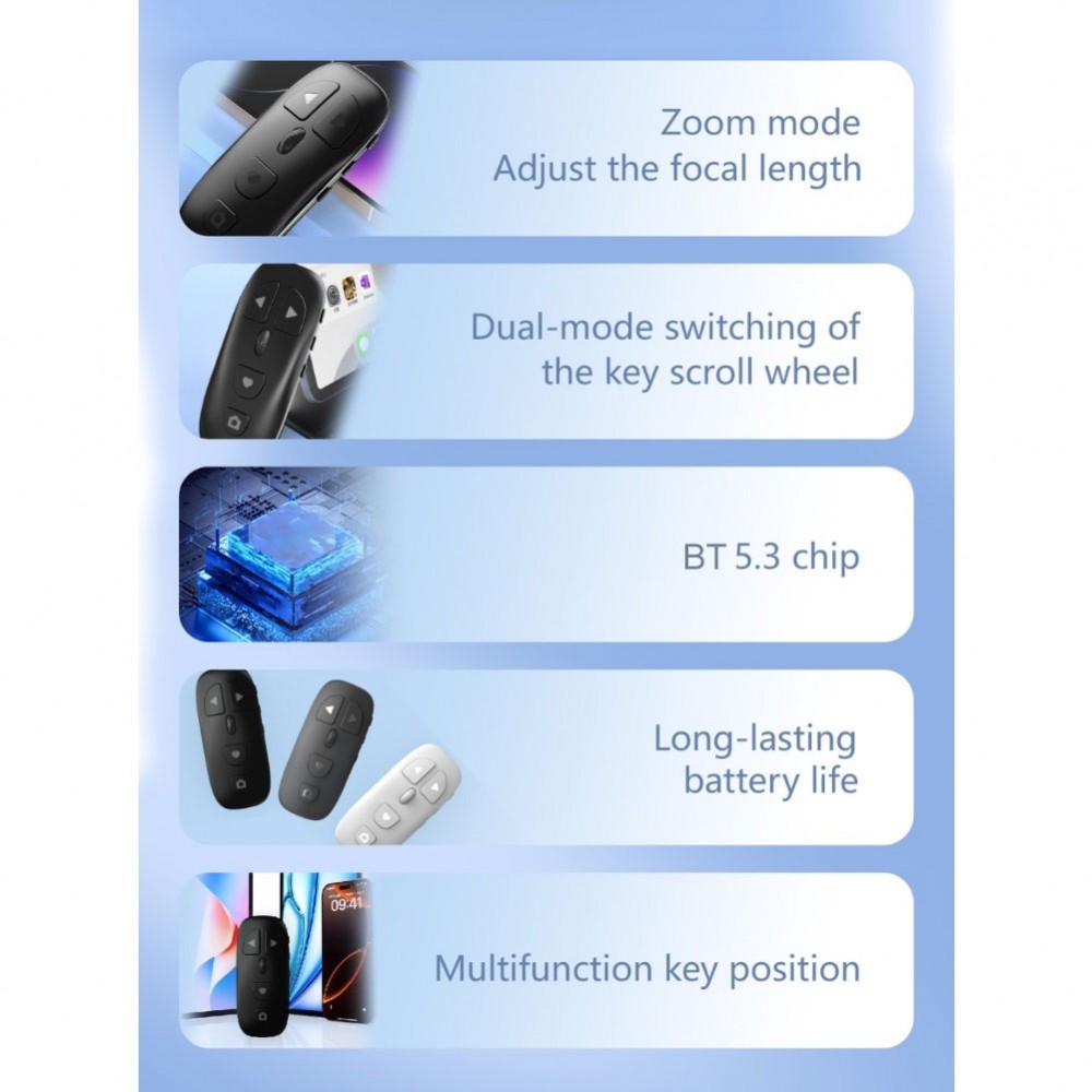 Wireless Bluetooth Remote for Smartphone Live Broadcast Zoom and ...