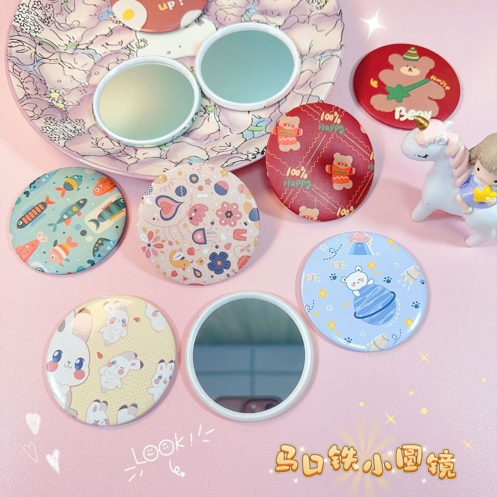 Cartoon Cartoon Small Mirror ins Student Portable Portable Portable ...