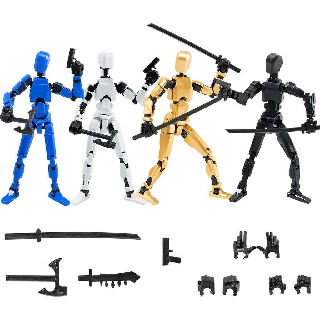4PCS Robot Fidget Toys for Kids,Titan 13 Action Figures Set, Lucky ...