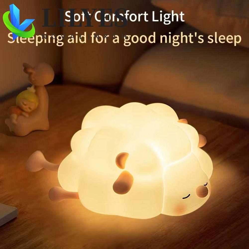 LILYES Silicone Lamb Night Light, Three Level Touch Sensor LED Sheep ...