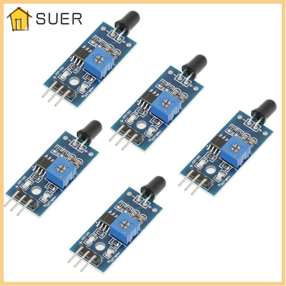 SUER 5 PCS Fire Detection Detector, 3.3V-5V Wide Voltage Fire Sensor Module, Analog Output ...