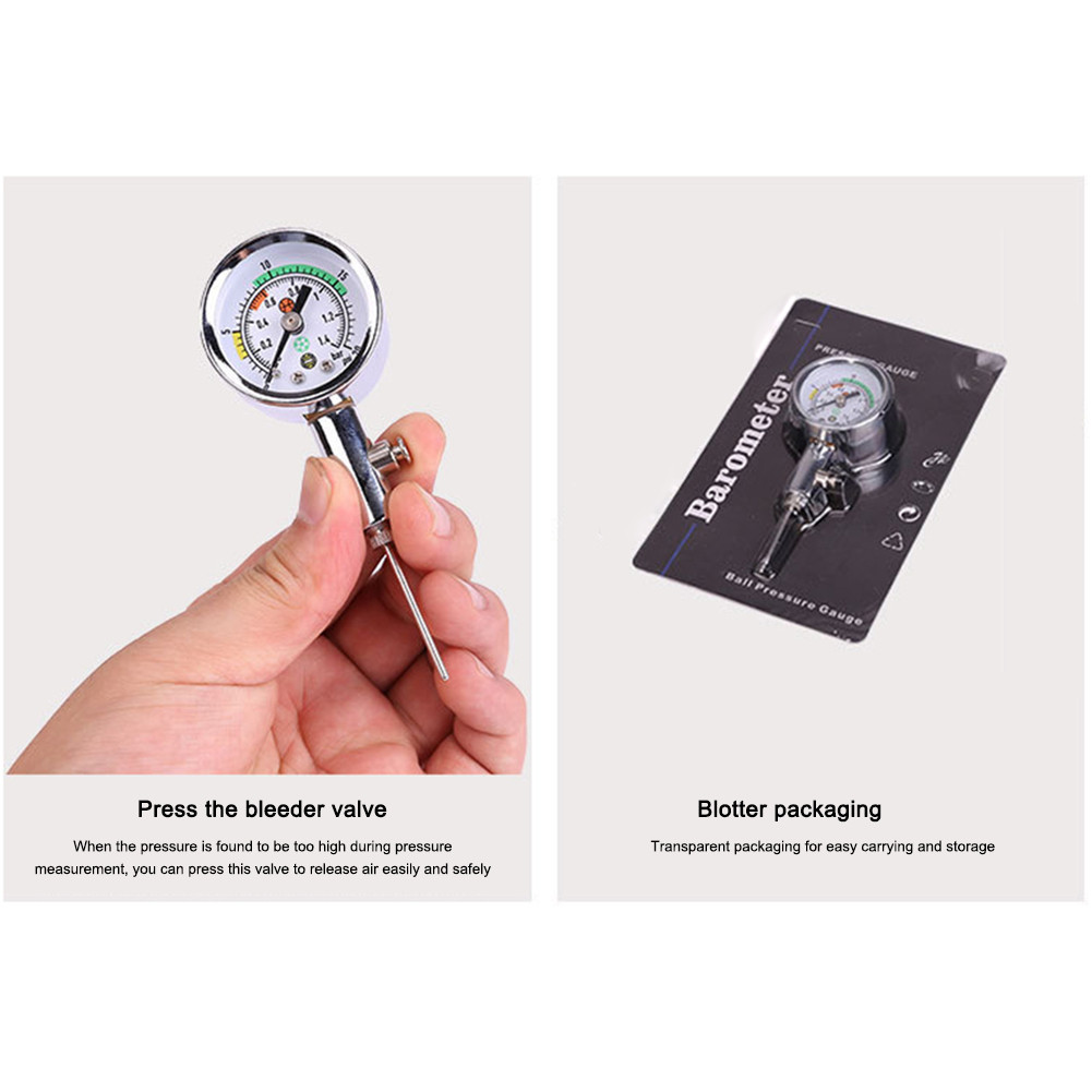 Ball Pressure Gauge Portable Soccer Ball Barometers with Air Release ...
