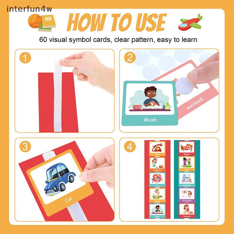 interfun4w 60 Pcs Visual Schedule Visual Wall Planner Daily Routine ...