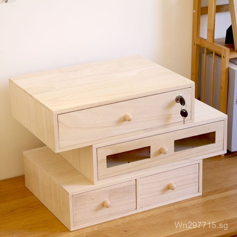 Drawer-type Lockable Elevated Storage Box with Solid Wood File Bag ...
