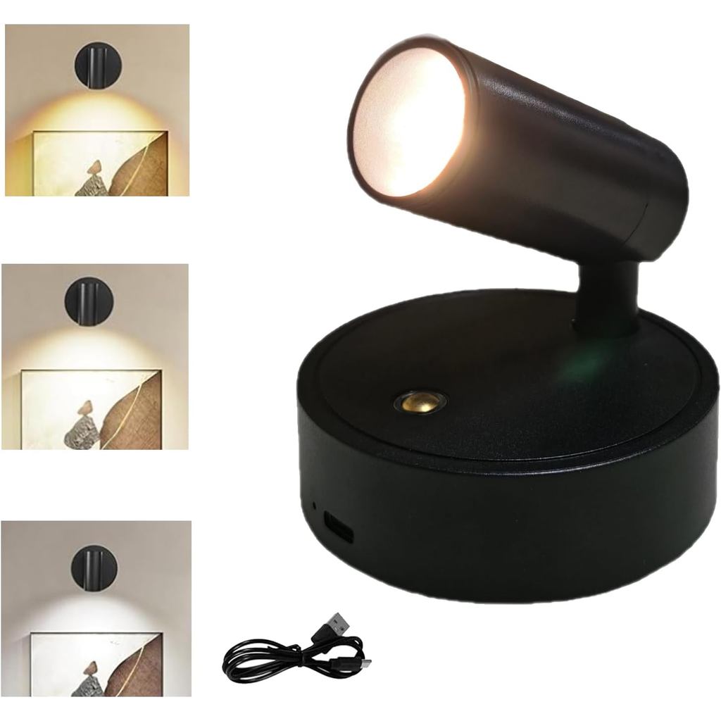 Spot Lights Indoor, Rechargeable Plant Spotlight Indoor, 360° Rotate ...