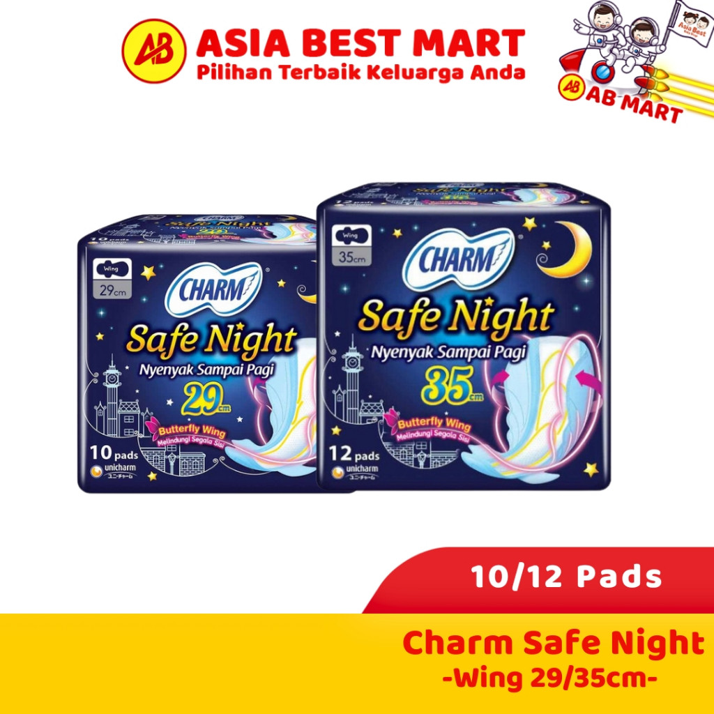 Charm Safe Night 29 Cm 35 cm 10 Pads 12 Pads Women's Sanitary Napkins ...