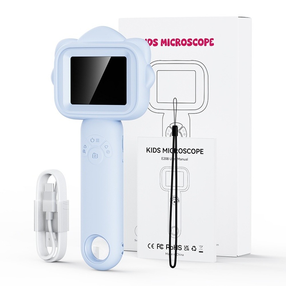 Kids Digital Microscope 200MP 500X Magnification Handheld Portable ...