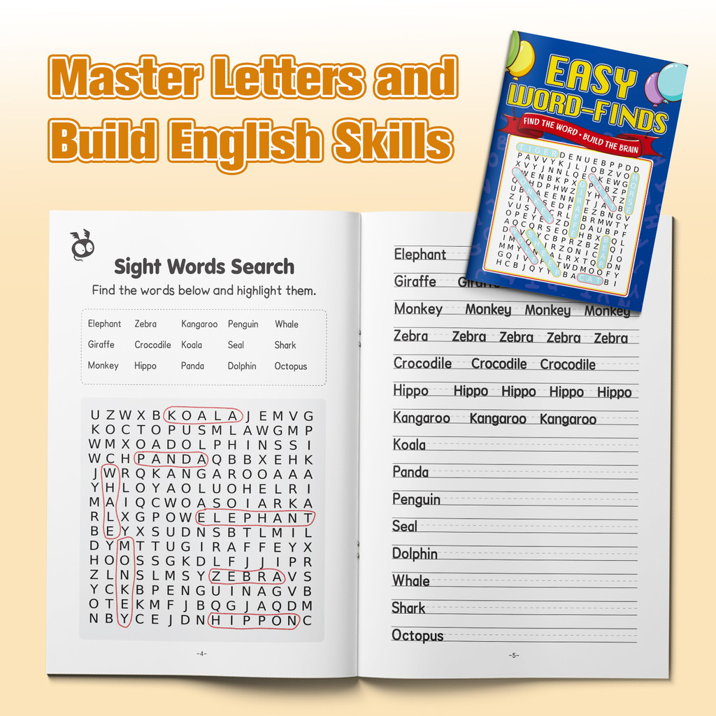 Easy Word‑Finds: Sight Word Search & Handwriting Practice— Beginner ...