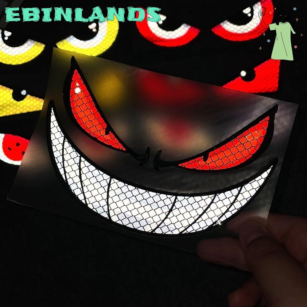 EBINLANDS Moto Reflective Eye Stickers, Eyes Shape Red Yellow Electric ...