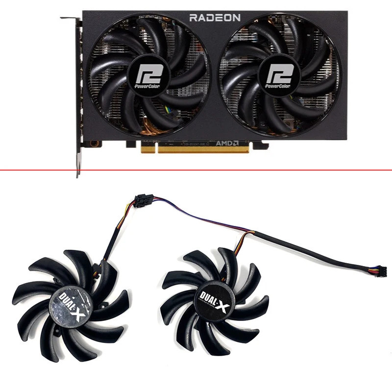 2pcs NEW Cooling Fan 85MM 4PIN FDC10H12S9-C RX5700 5600 5500 XT GPU FAN ...