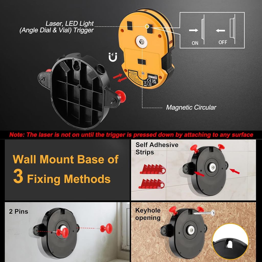 PREXISO Multi Surface Laser Level LED Light Vial, 30Ft Horizontal ...