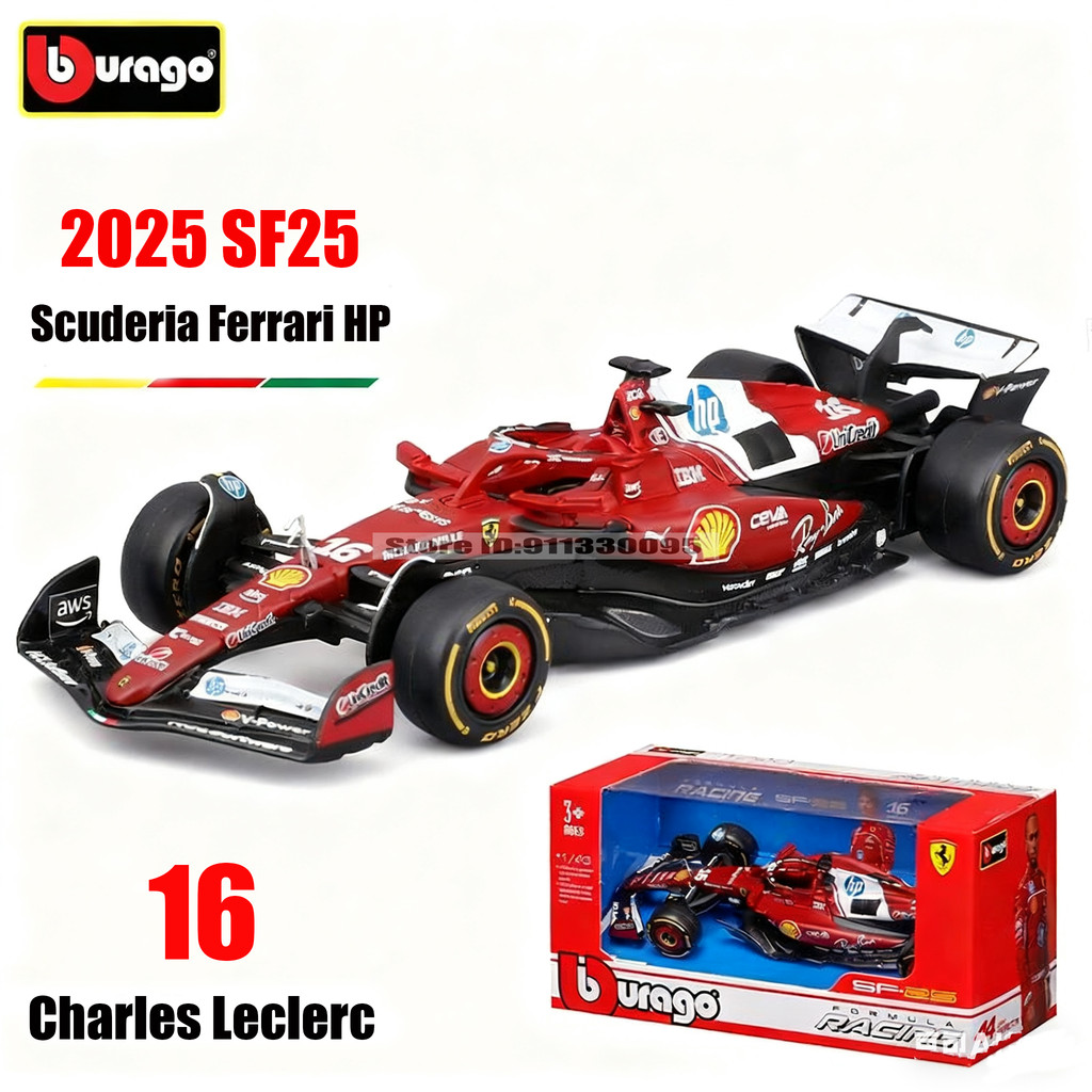 Bburago 1:43 New F1 Ferrari SF25 #16 Charles Leclerc #44 Lewis Hamilton ...