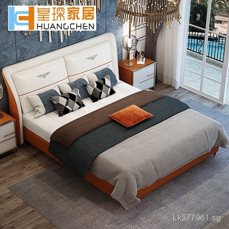Upholstered Bed Light Luxury Wedding Bed Furniture American Style Bed ...