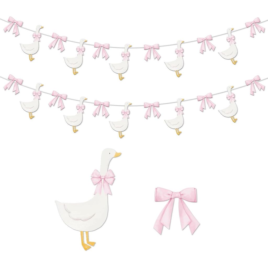 TaoBary 2 Set Bow Silly Goose Birthday Banner One Silly Goose Party ...