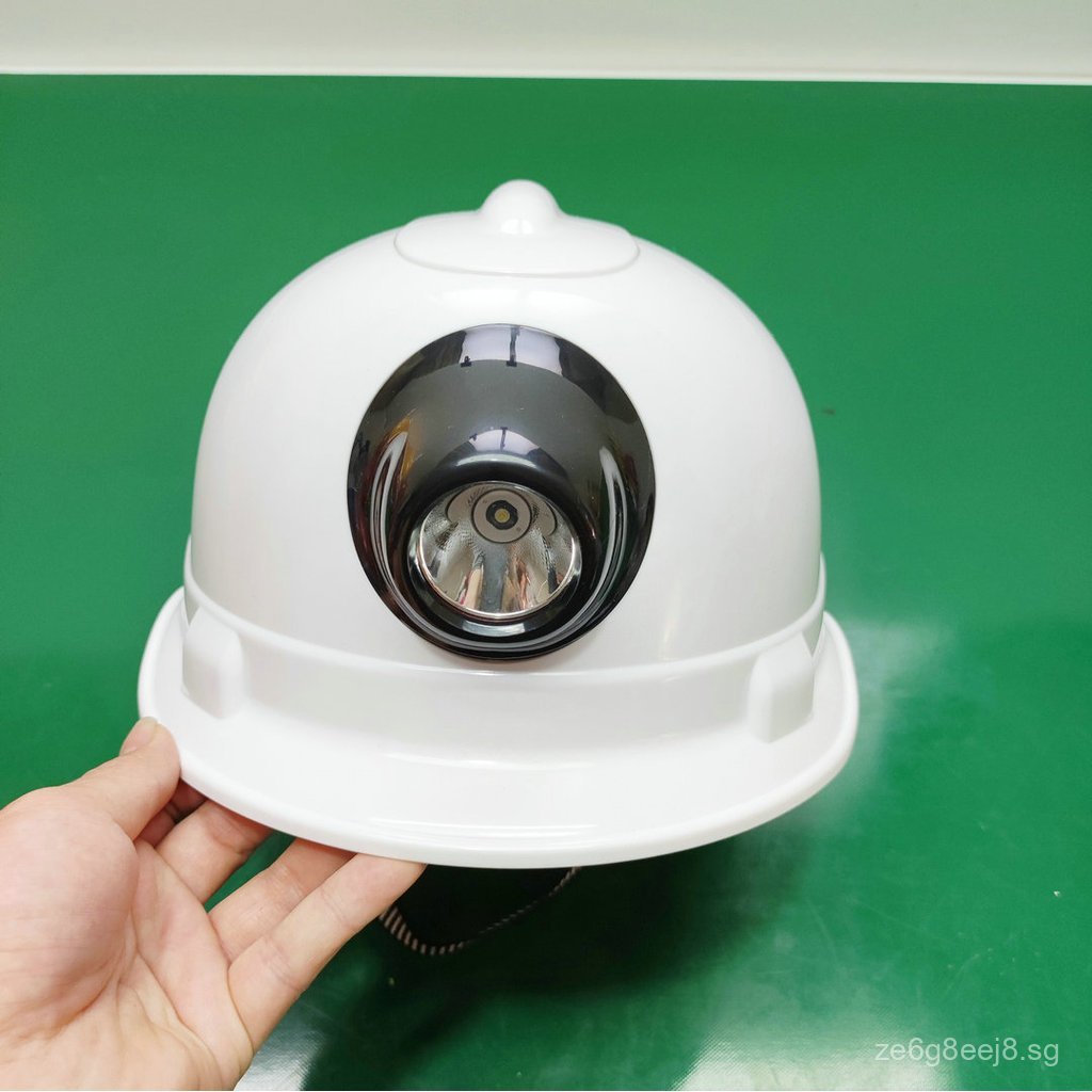 Safety Helmet ABS Anti-smash Impact-resistant Tape LED Rechargeable ...