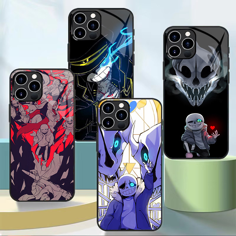 Undertale Sans 03 Glass Phone Case For Iphone 11 12 Mini 13 14 Plus 15 ...