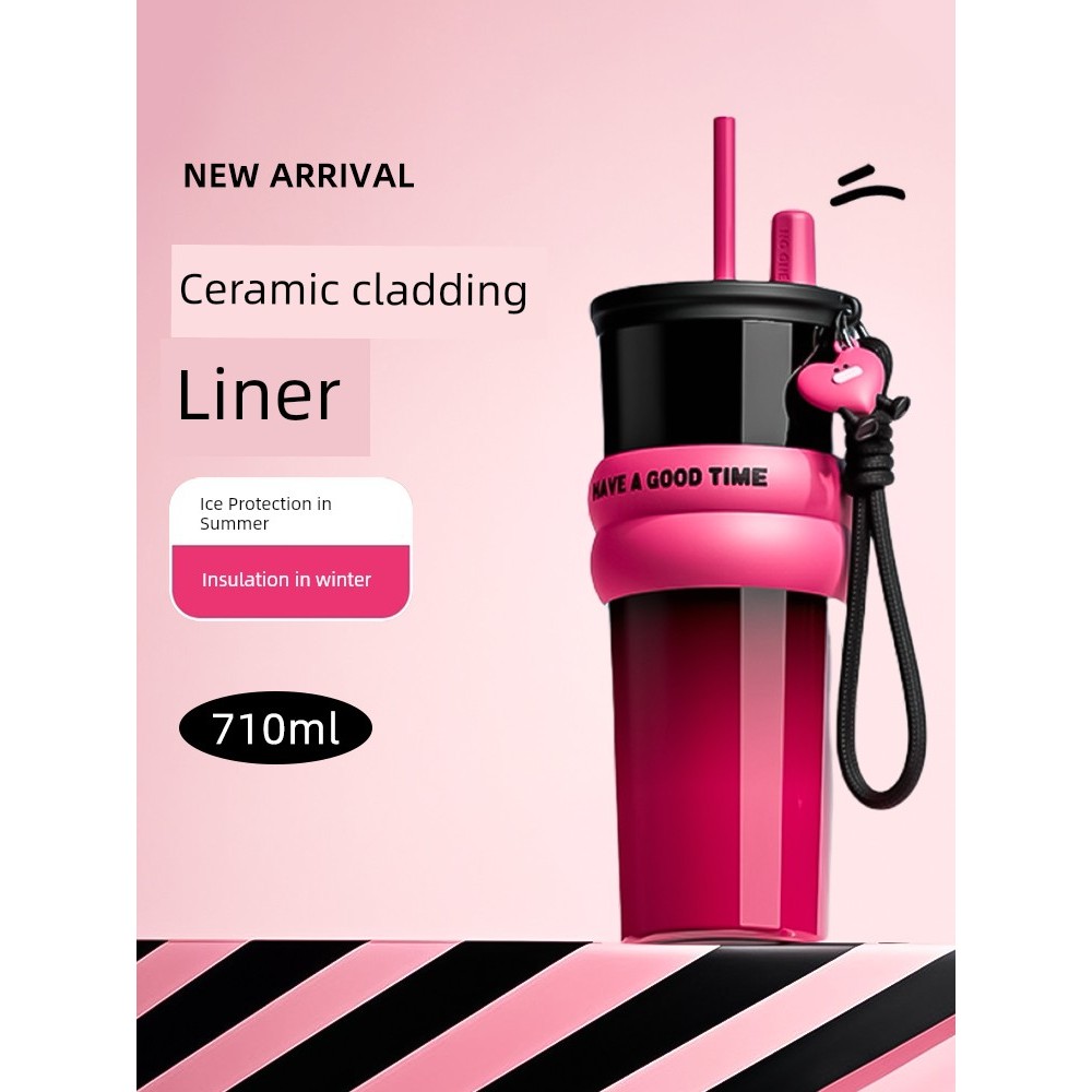 Ice Master Cup Ceramic Liner Thermos Cup Large Capacity Water Cup Girls ...