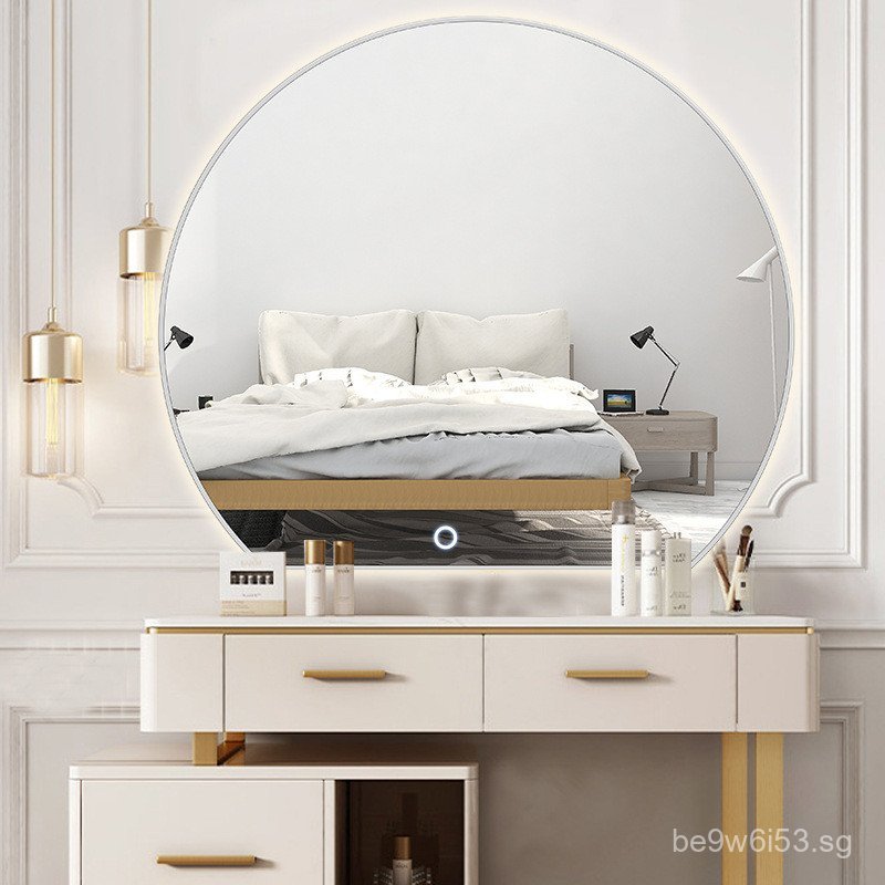 Smart Mirror Bathroom Wall-Mounted Irregular Creative Semi-Circular ...