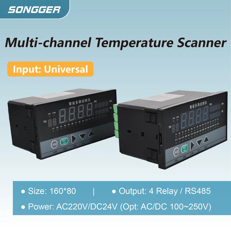 8/16/24/32 Channel Intelligent Temperature Logger 4‑20 mA RS485 Modbus ...