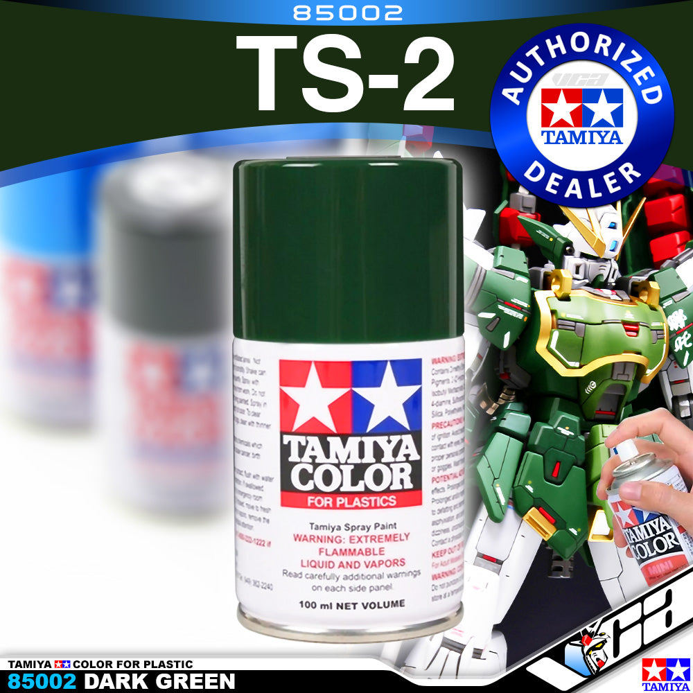 ⭐️ TAMIYA 85002 TS-2 DARK GREEN FLAT SPRAY PAINT CAN PLASTIC SCALE ...