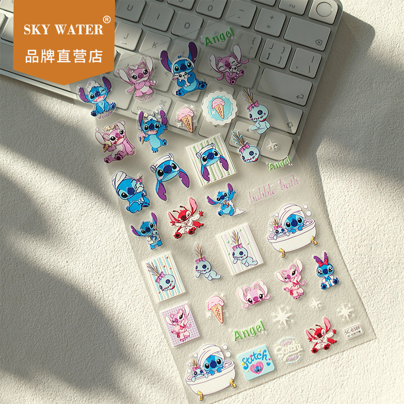 Sky Original Long Size Star Baby Stitch Large Image Embossed Sticker ...