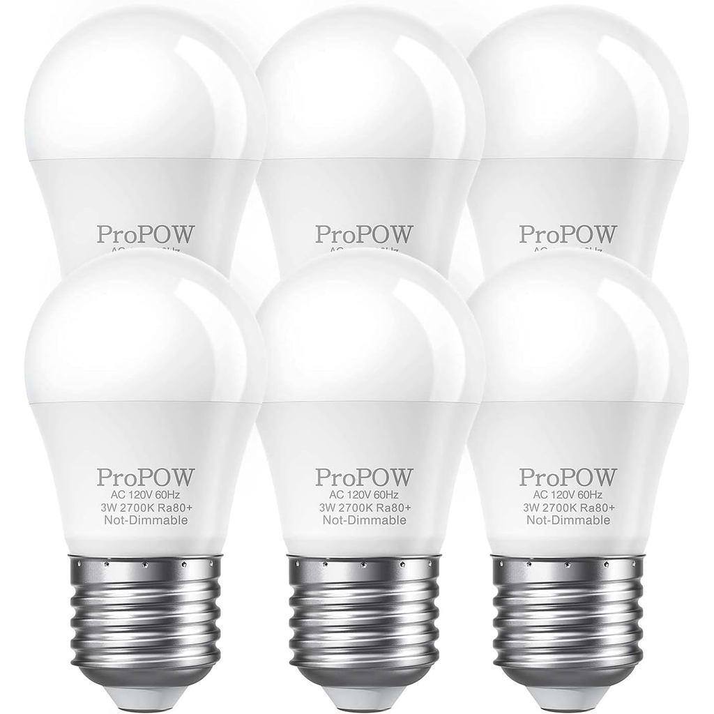 25 Watt Light Bulbs Equivalent, A15 E26 3W LED Bulb Soft White 2700K ...