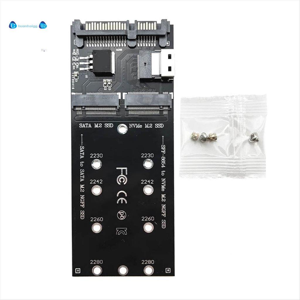 M2 SSD Adapter M.2 Ngff SSD to + M2 NVME SSD to SFF-8654 Converter to ...
