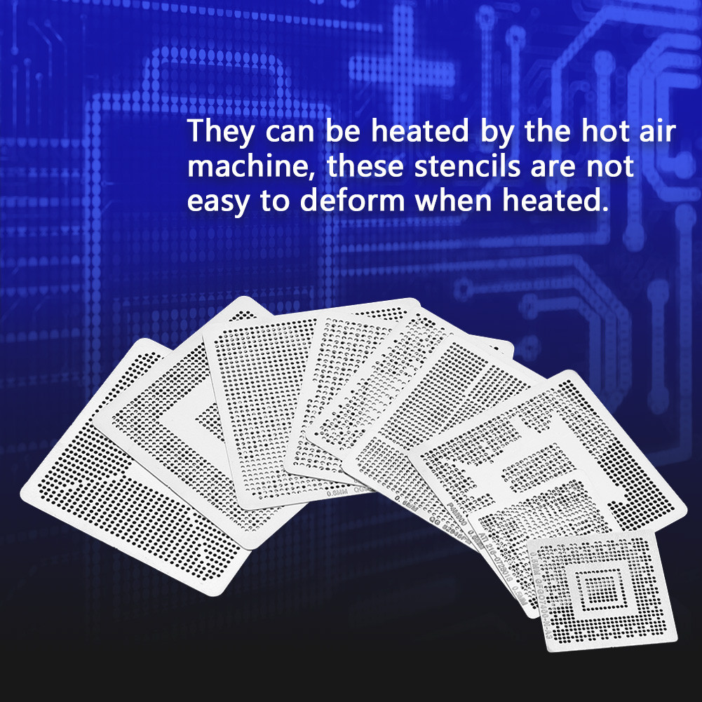 ayeshow-SG BGA Universal Reballing Rework Stencils Set Steel Template ...