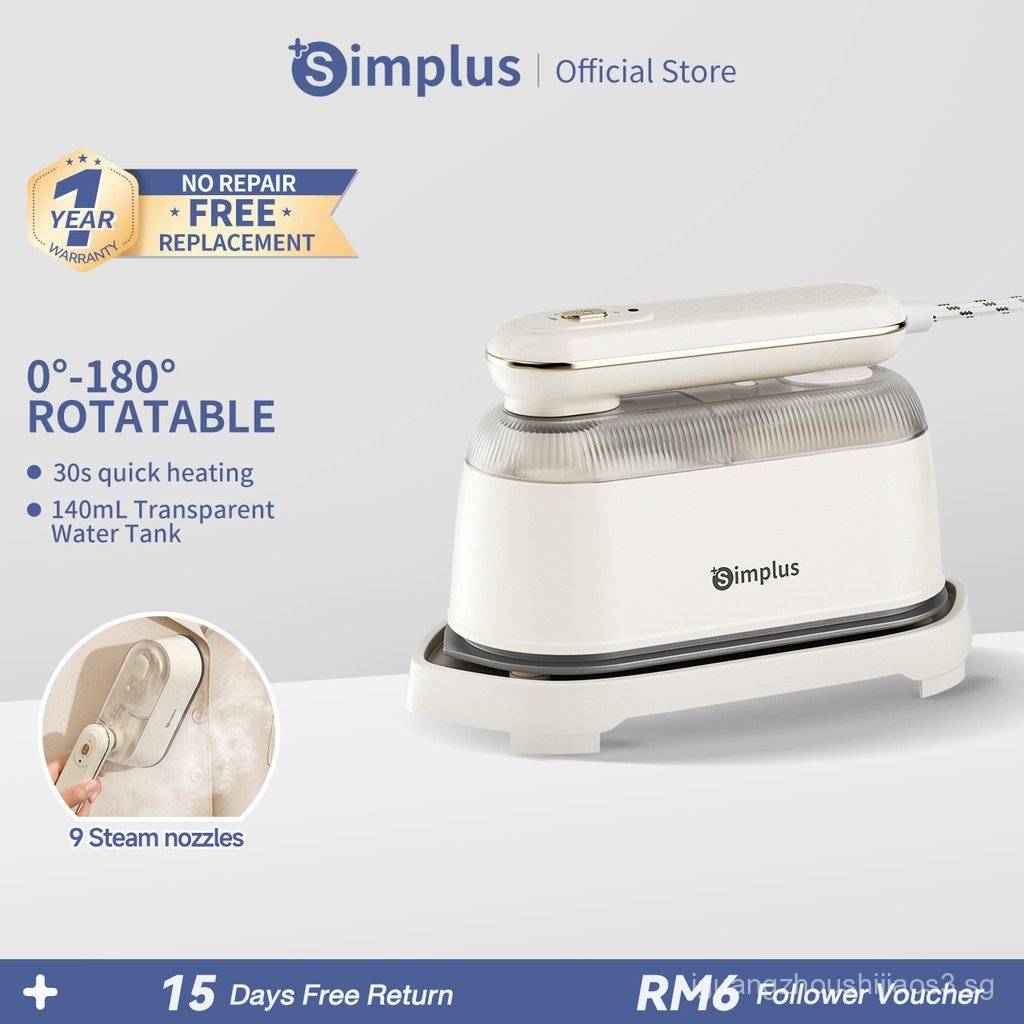 Simplus Steam Iron Portable Foldable Travel 180° Rotatable Handle ...
