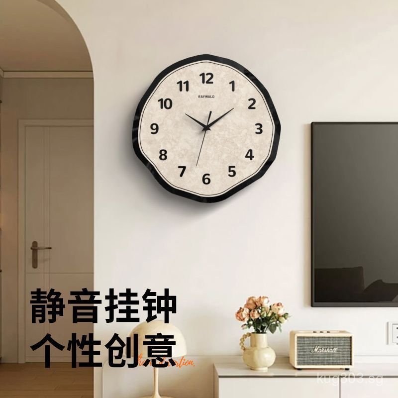 Home Clock Simple Living Room Minimalist No-Drill Quartz Clock Wall ...