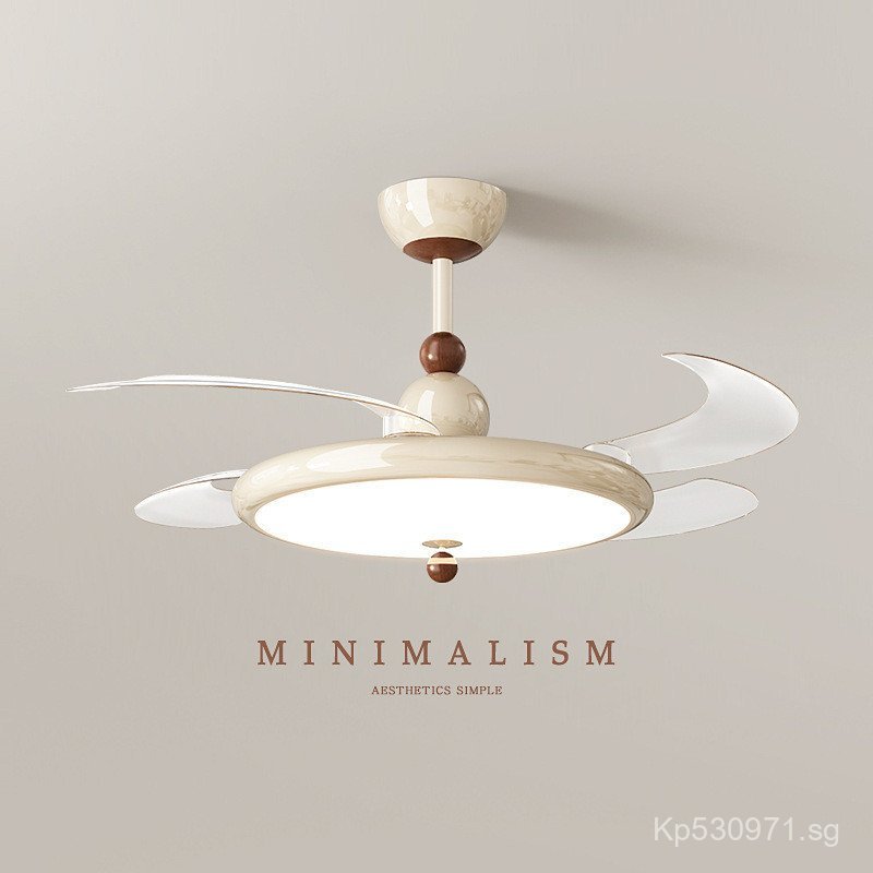 Wood Grain Minimalist Ceiling Fan Light Master Bedroom Room Light ...