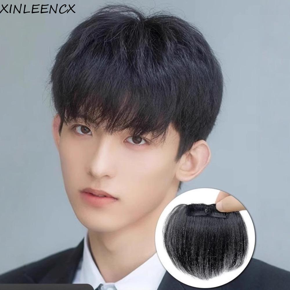 XINLEENCX 100% Human Hair Bangs, 10/15cm High Forehead Real Hair Bang ...