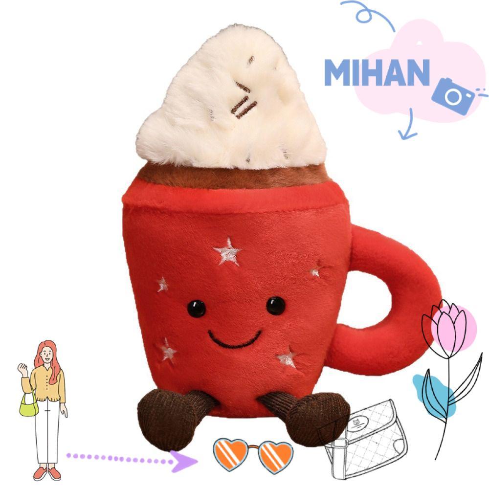 MIHAN Plush Ice Cream Cup, Cute Red Milk Tea Cup Ice Cream Plush Toy ...