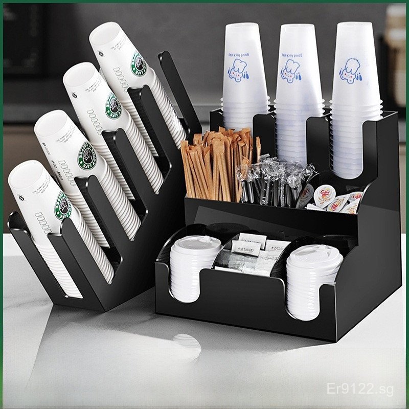 Paper Cup Holder Rack Milk Tea Cup Holder Utensil Rack Straw Storage ...