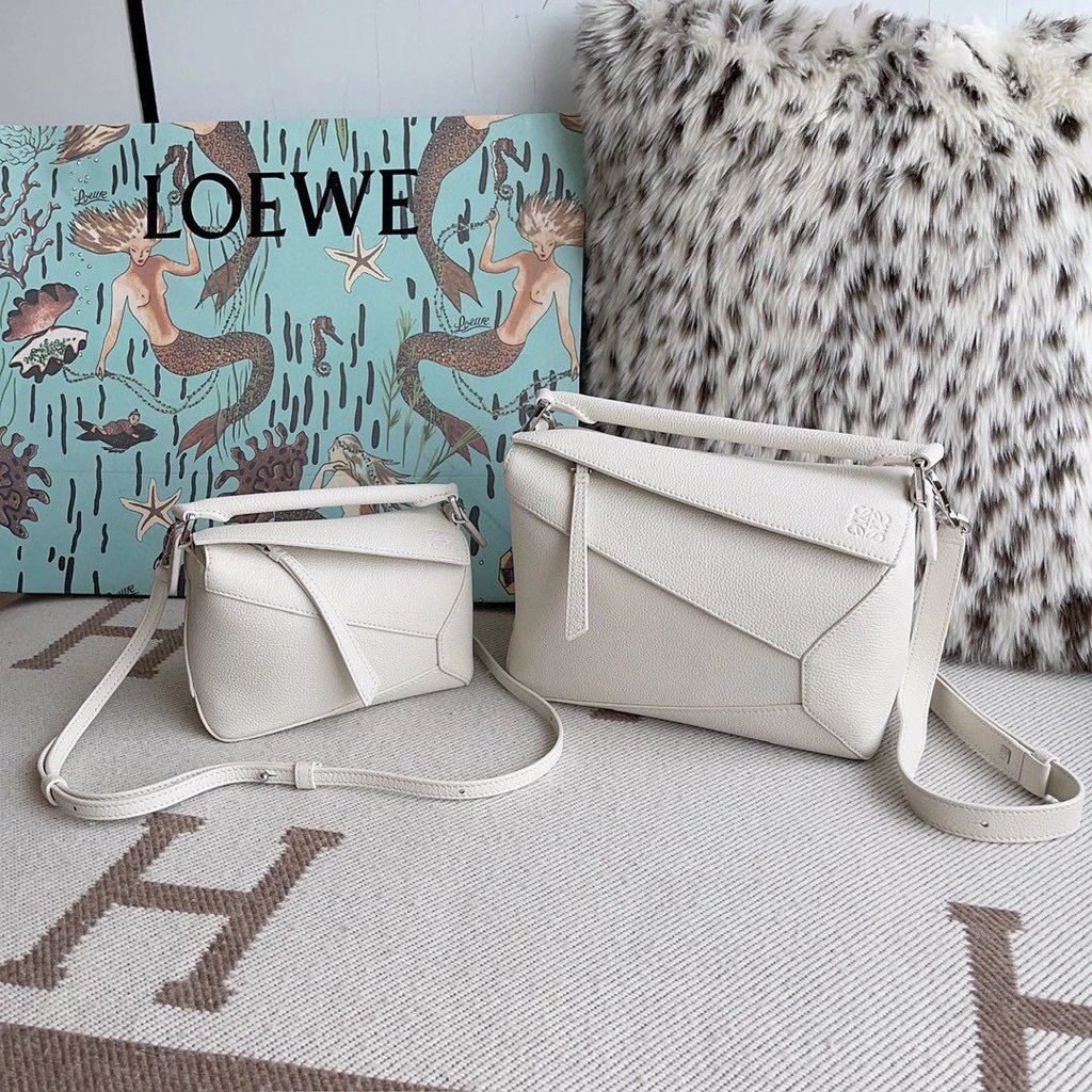 Loewe New Style Puzzle Print Cowhide Messenger Bag | Shopee Singapore