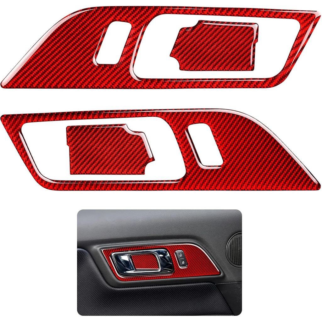 Car Door Handles Sticker Carbon Fiber Decal for Ford Mustang 2015 2016 ...