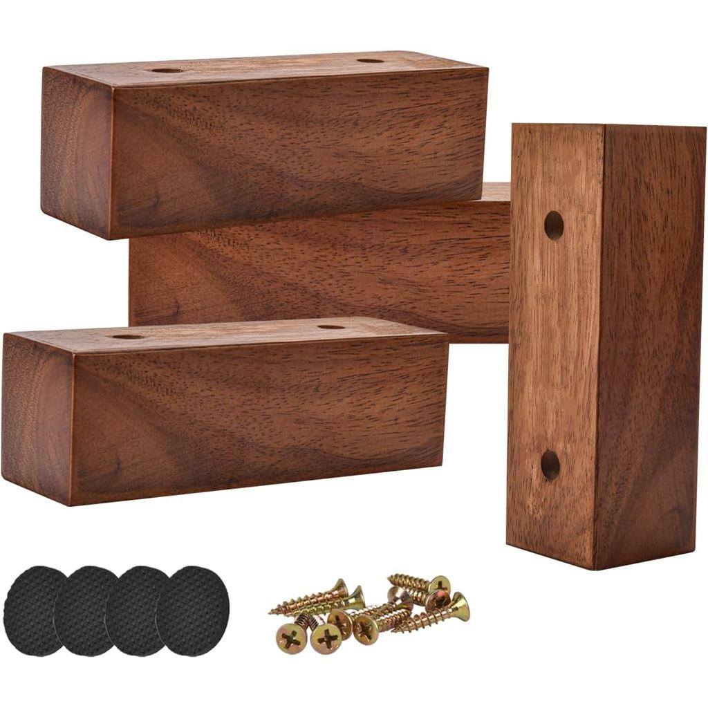 2 inch / 5cm Solid Wood Furniture Flat Corner Legs, 4Pcs Angled Wooden ...