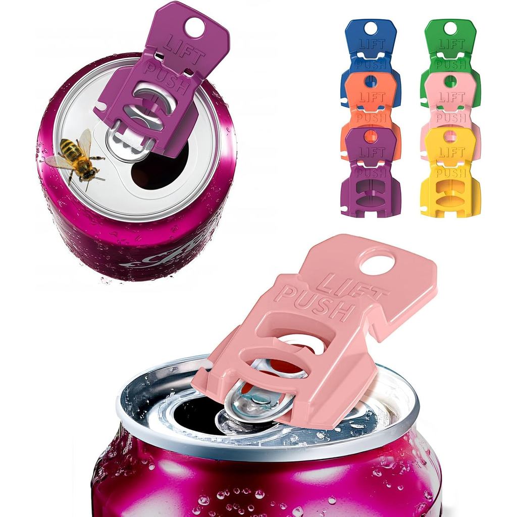 CanGuard 6-Pack Can Opener – Easy Open Drink Tab Toppers&Can Covers for ...