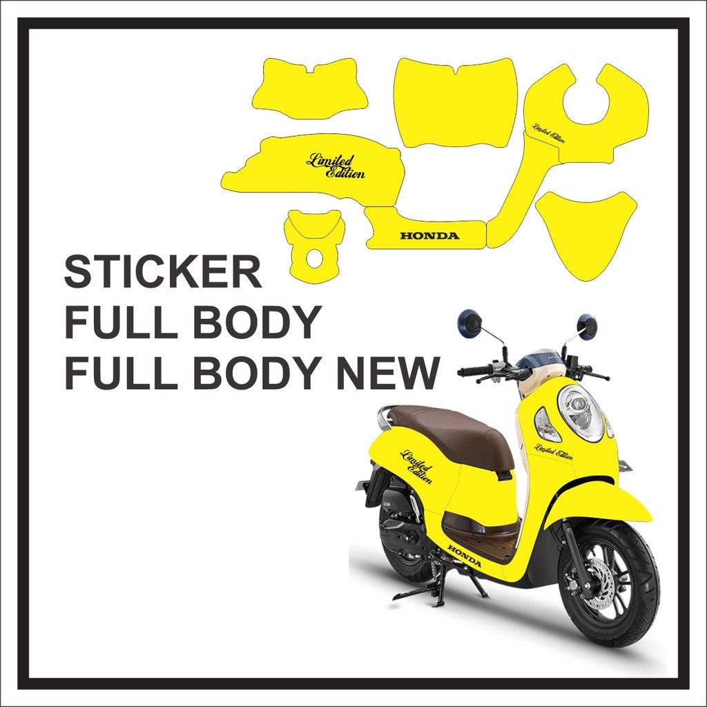 HONDA SCOOPY Motorcycle Stickers Full Body Sticker Decal SCOOPY Plain ...