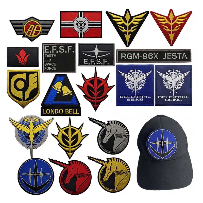 Mobile Suit Anime Badges Embroidered Applique Patches,Londo Bell,E.F.S ...