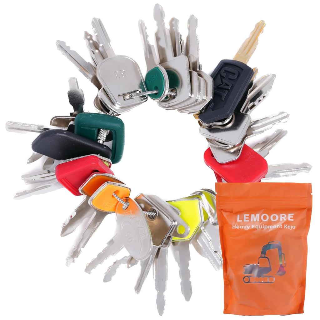 35PCS Multi Types Equipment Key Set Construction Starter Ignition Keys ...