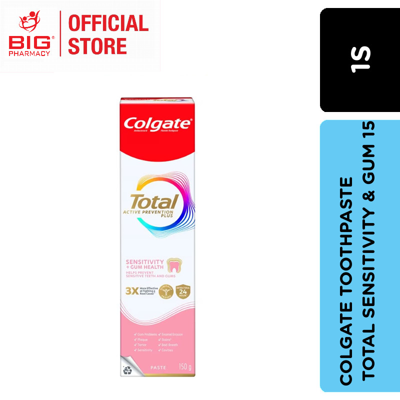COLGATE TOOTHPASTE TOTAL SENSITIVITY & GUM 150G | Shopee Singapore
