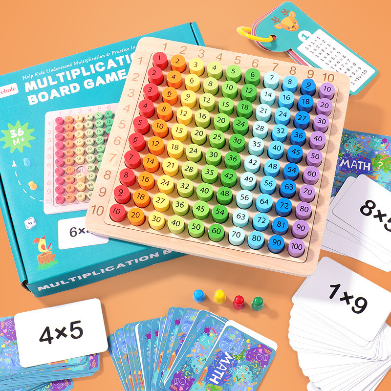Three in One99Multiplication Table Wooden Rainbow Series Early ...