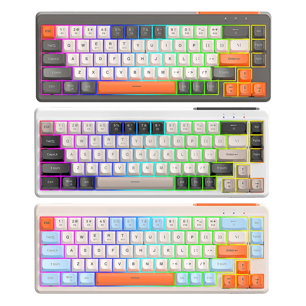 Wireless Mechanical Keyboard 68 Keys Mini Office Keyboard Tri-mode Bt5 ...