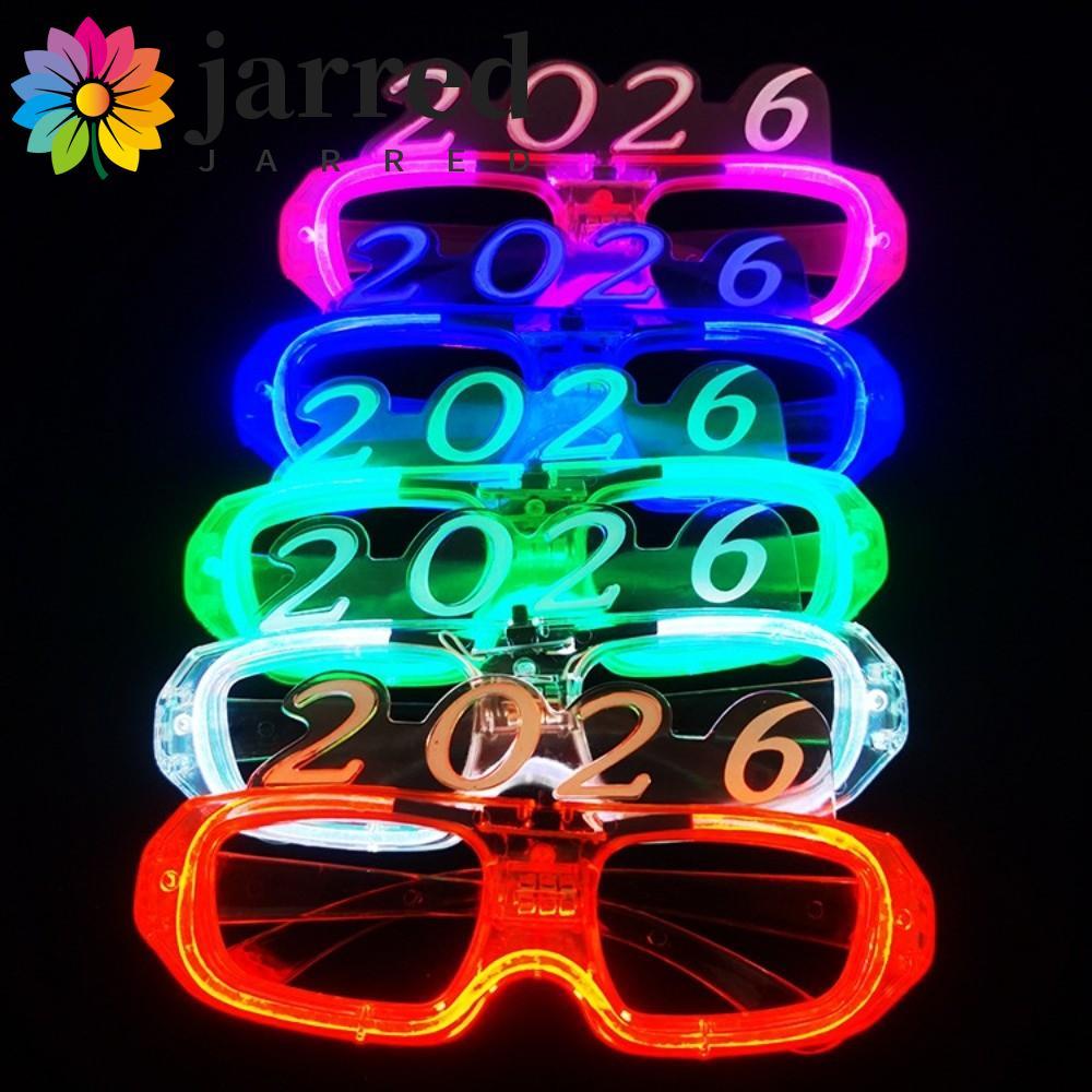 JARRED 2026New Year Glow Glasses, LED Glow Number Letter 2026 LED Glow ...