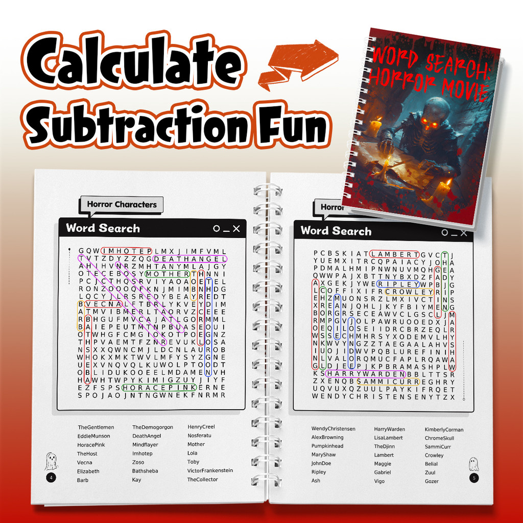 Word Search: Horror Movie — Scary Puzzles for Adults & Teens | Spiral ...