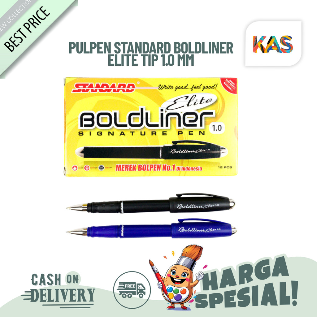 Standard Boldliner Elite Ballpoint Pen Black Ink Tip 0.1 Unit | Shopee ...